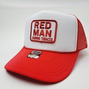 Accessories | Vintage Inspired Red Man Embroidered Patch Foam Trucker ...
